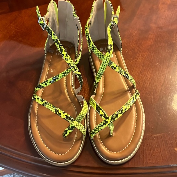 Mix No. 6 | Shoes | Mix No 6 Highlighter Yellow Wonder Snake Strappy ...